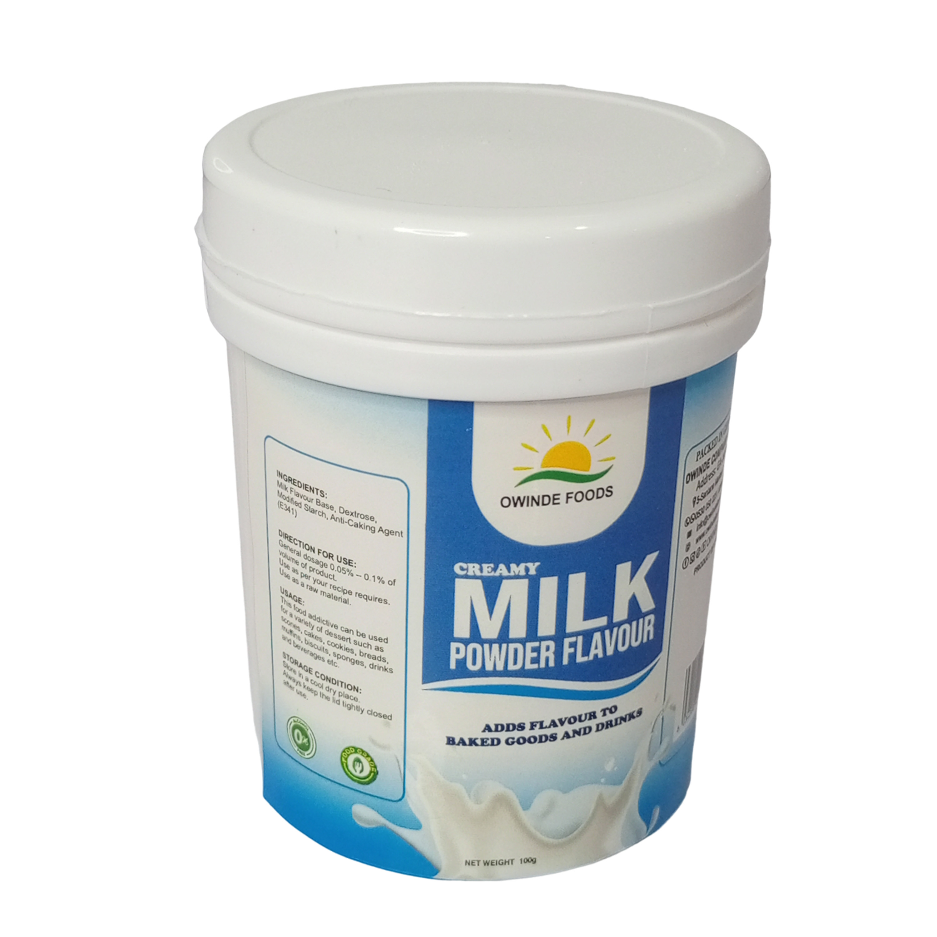 FOOD FLAVOURS: Creamy Milk Powder Flavour - 100g